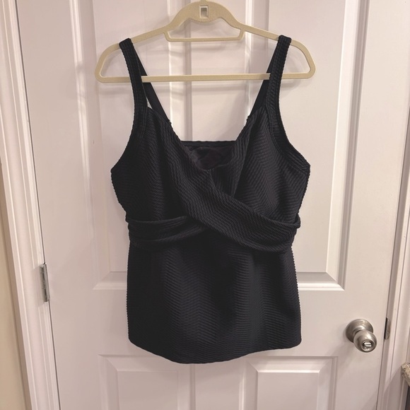 Lands' End | Swim | Lands End Black Womens Textured Crossover Tankini ...